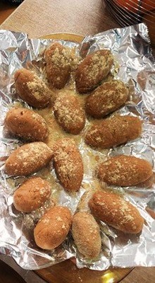Pella de gofio con plátanos y nueces - Elbullirdeagus