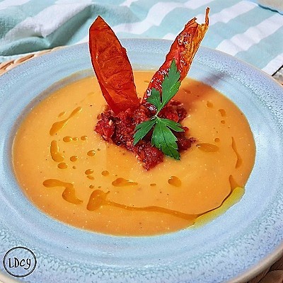 Crema de calabaza con concassé de tomate - Elbullirdeagus